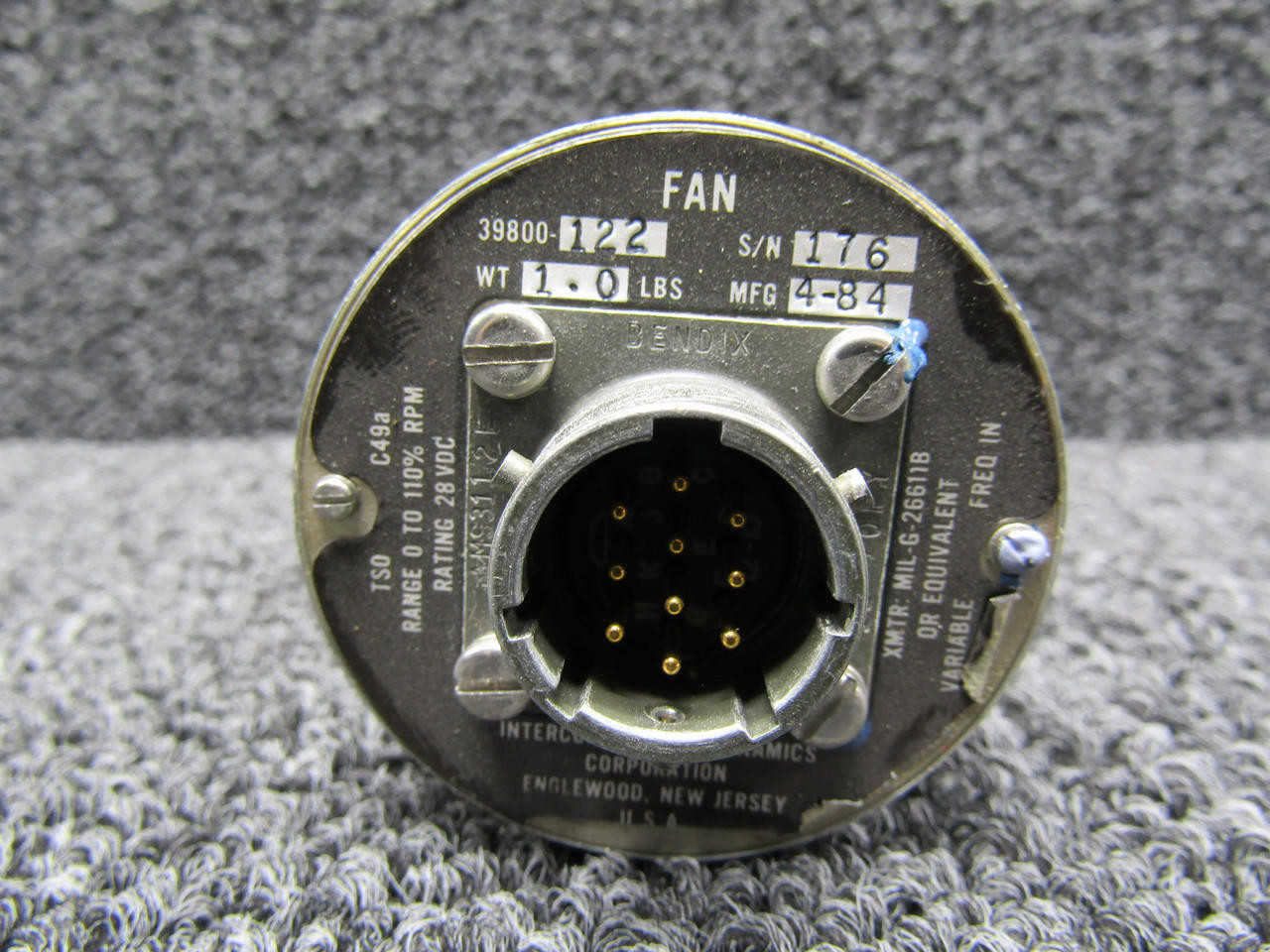 39800-122 Intercontinental Modified Fan Tachometer Indicator For Sale