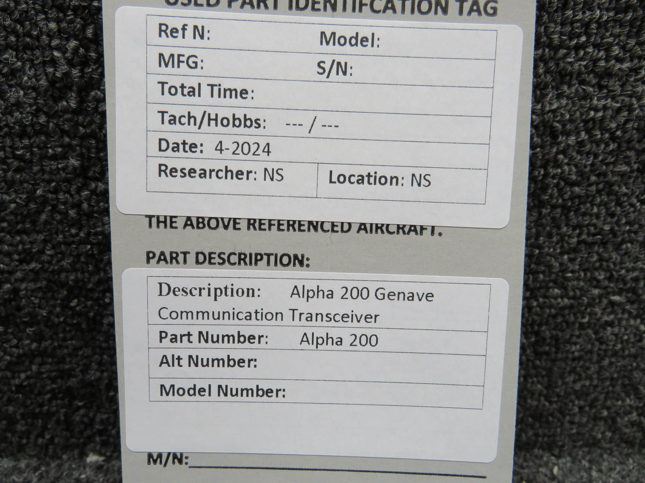 Alpha Aviation 200 Genave Communication Transceiver Box