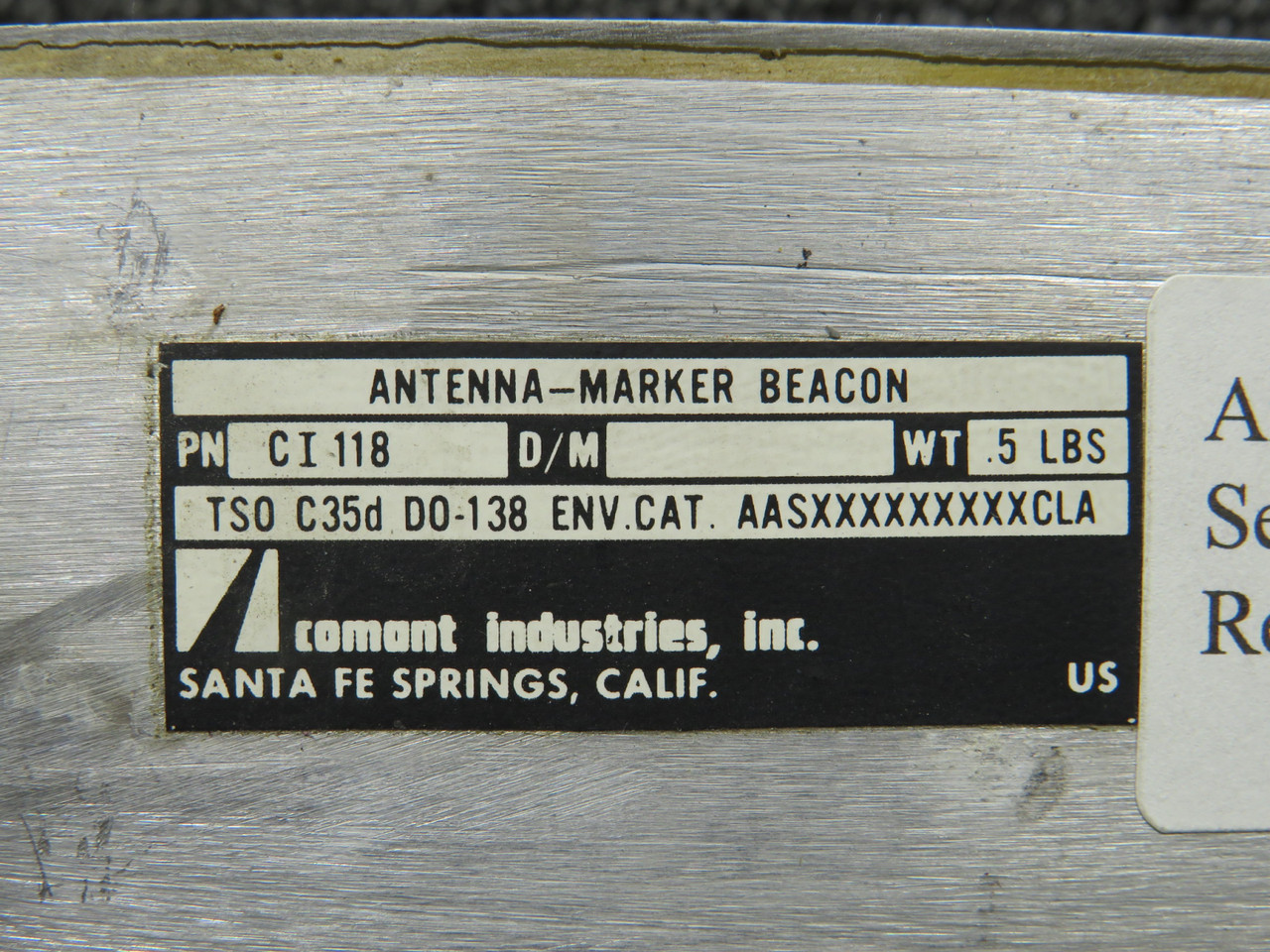 CI-118 Comant Marker Flight Beacon Antenna