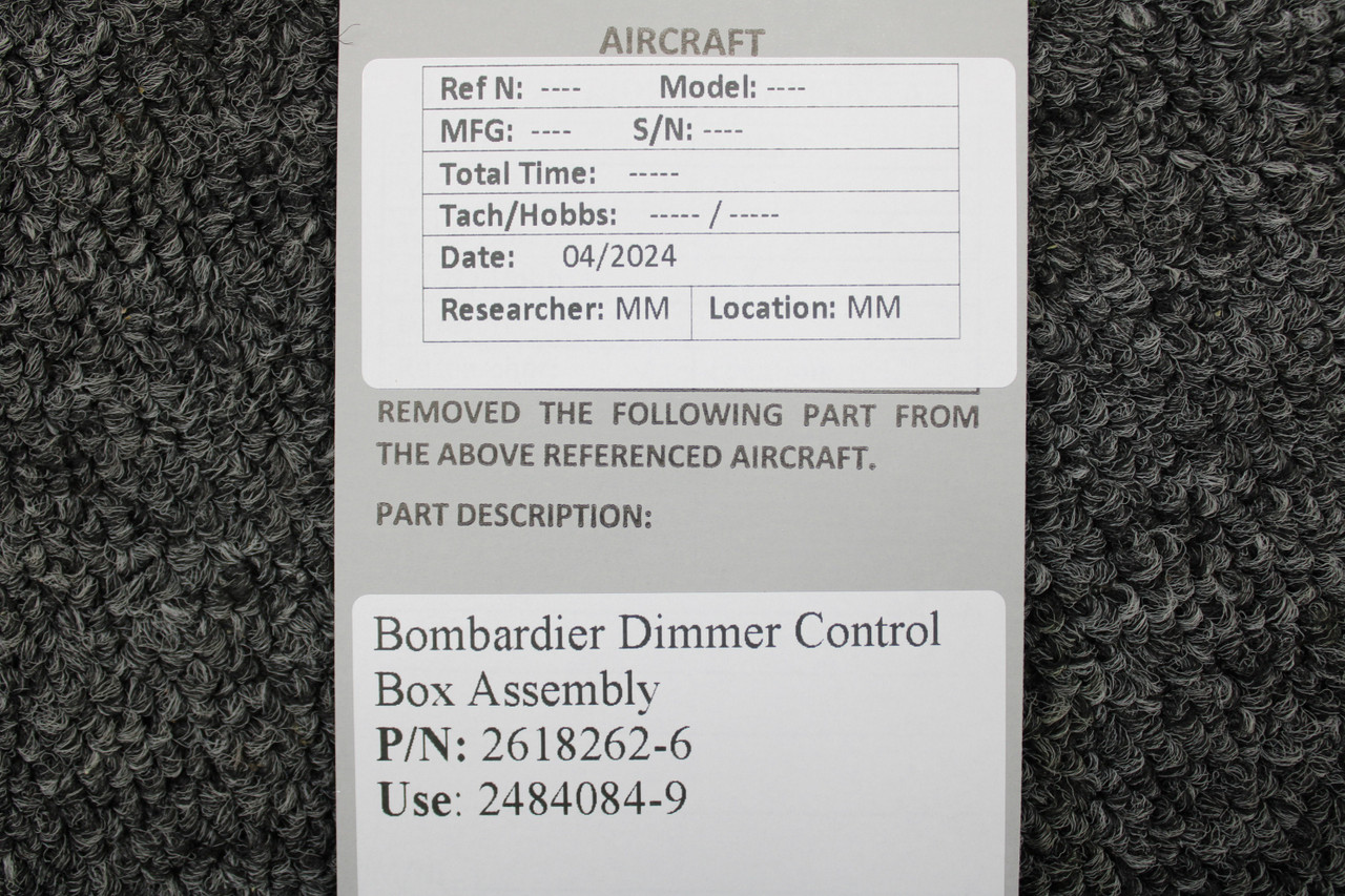 2618262-6 (Use PN: 2484084-9) Bombardier Dimmer Control Box Assembly