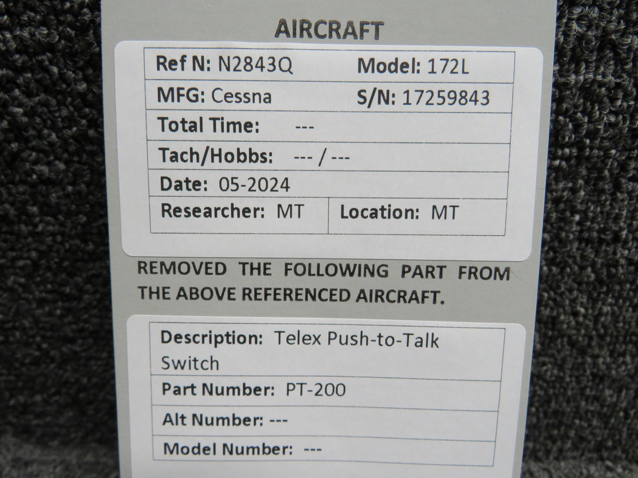 PT-200 Telex Push-to-Talk Switch Unit
