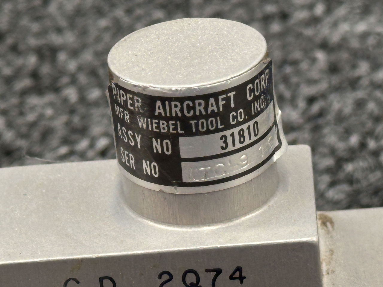 31810 Wiebel Tool Timer Check Valve Assembly | Used Airplane Parts