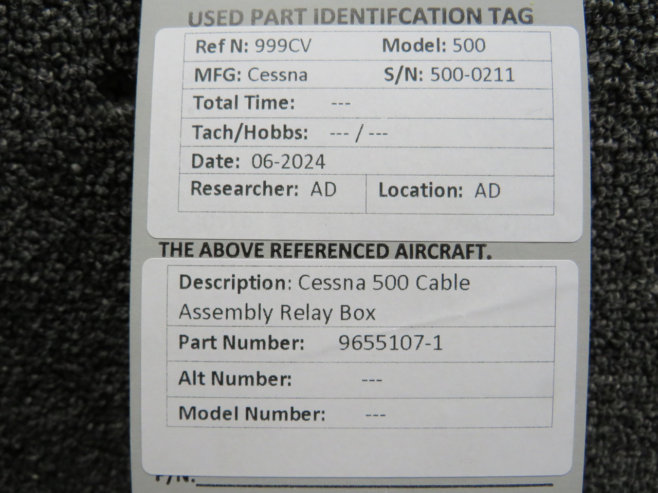 9655107-1 Cessna 500 Aircraft Relay Box Assembly For Sale