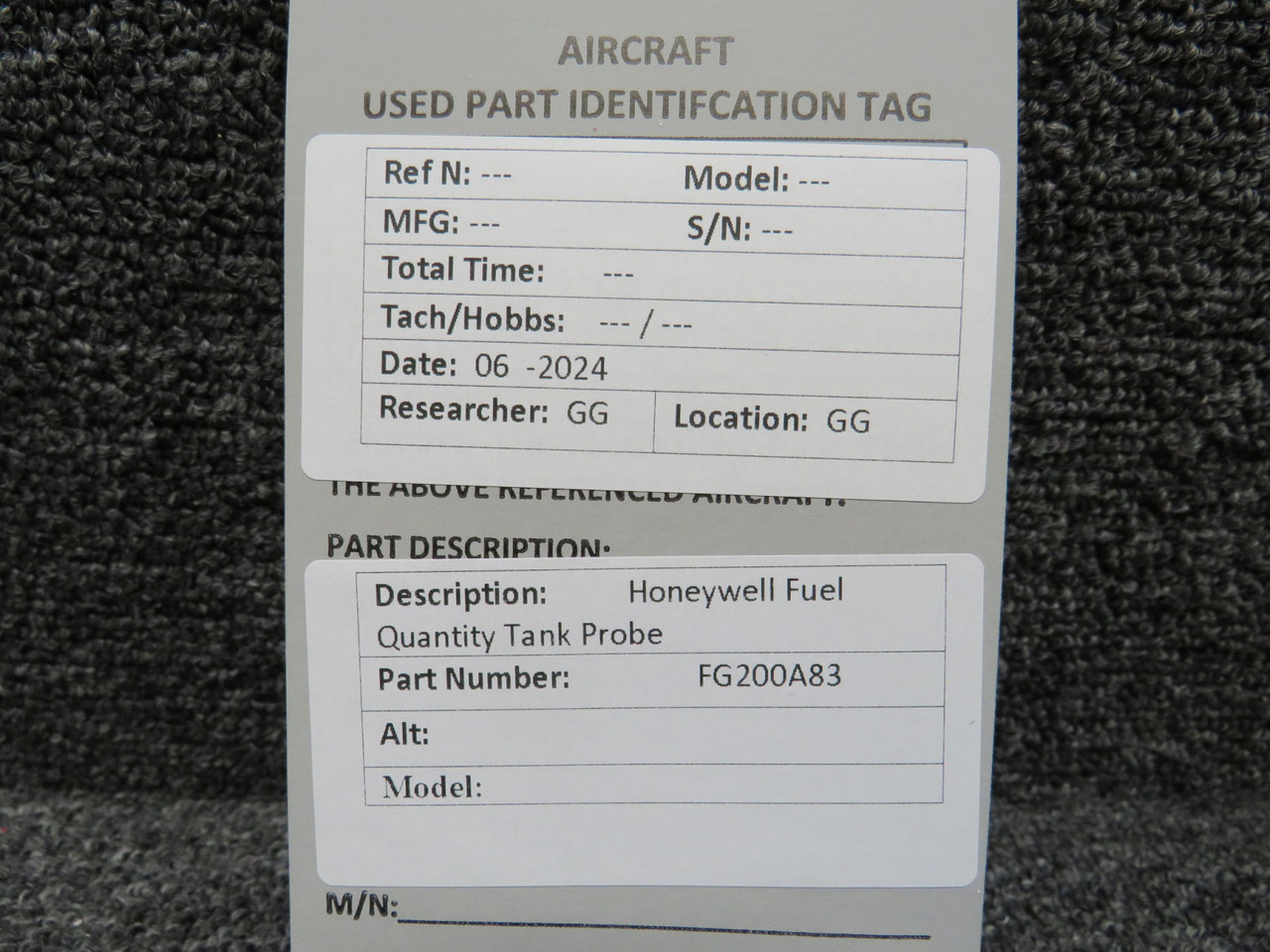 FG200A83 Honeywell Aviation Fuel Quantity Tank Probe