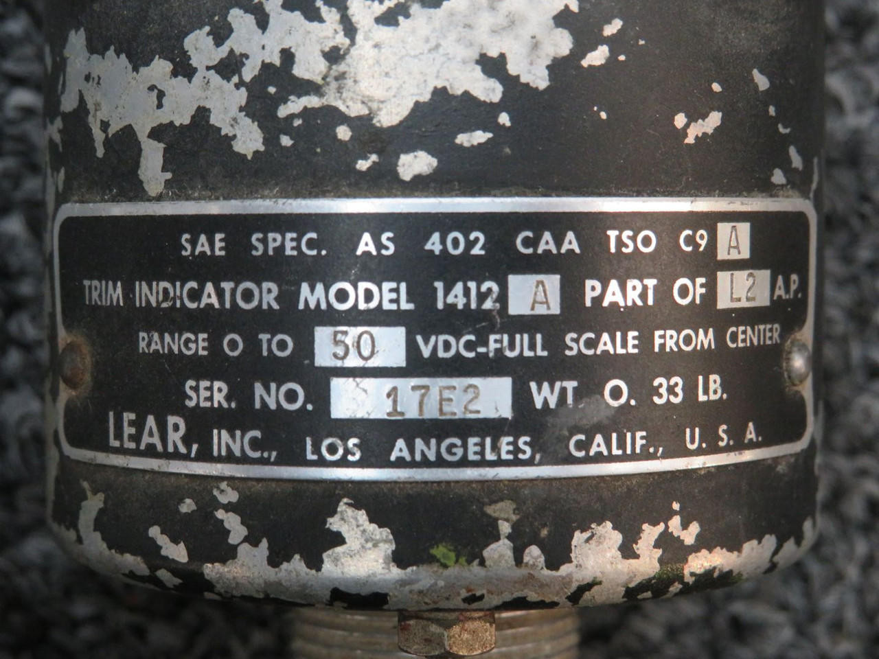 1412B Lear Corporation Rudder Trim Indicator