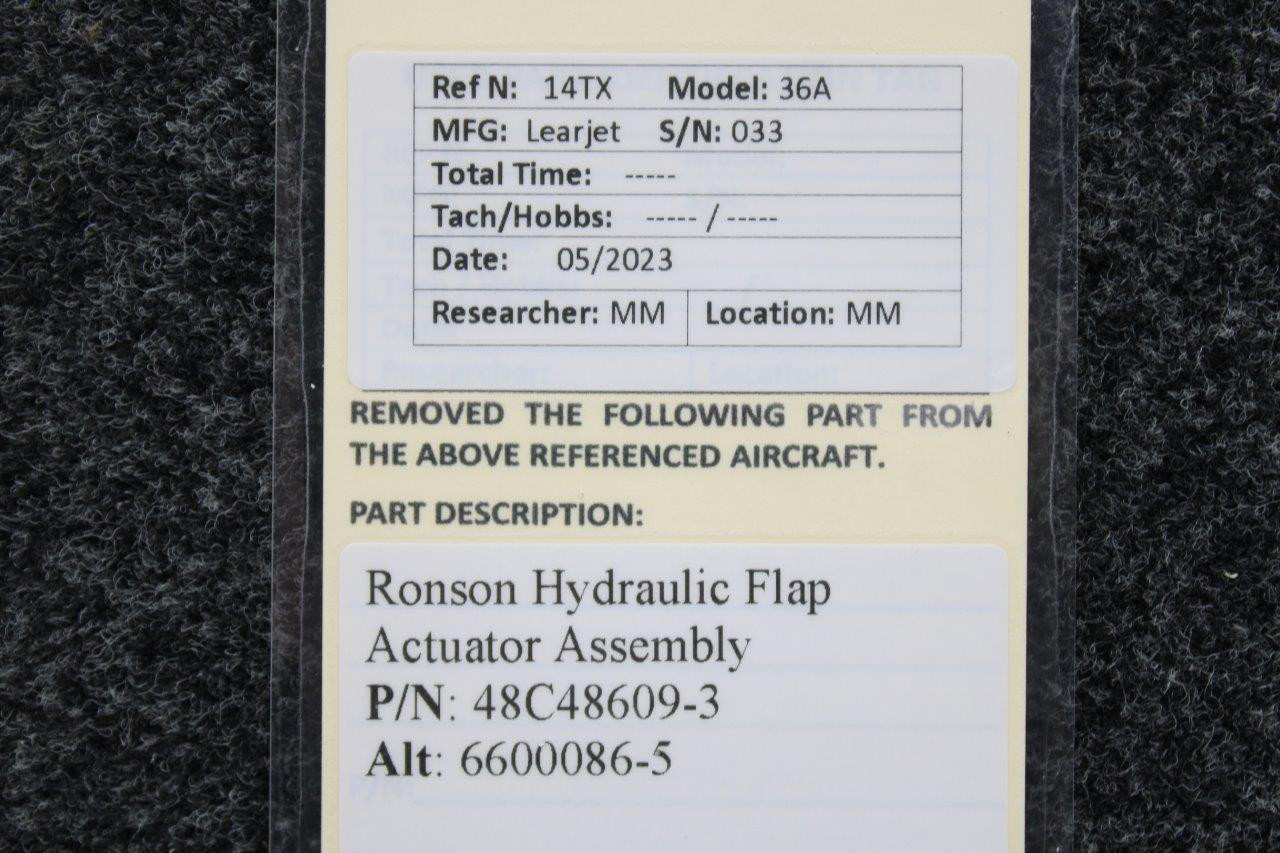 48C48609-3 Alternative Part Number 600086-5 Ronson Hydraulic Flap ...