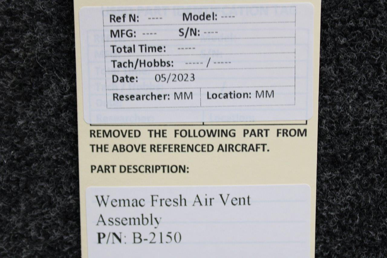B-2150 Wemac Fresh Air Vent Assembly