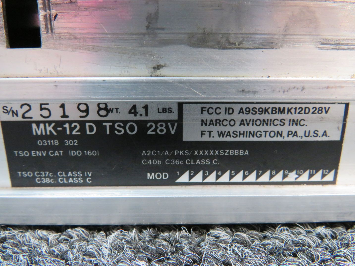 MK-12D TSO Narco Nav-Com Unit, No Tray, Volts: 28, Core For Sale