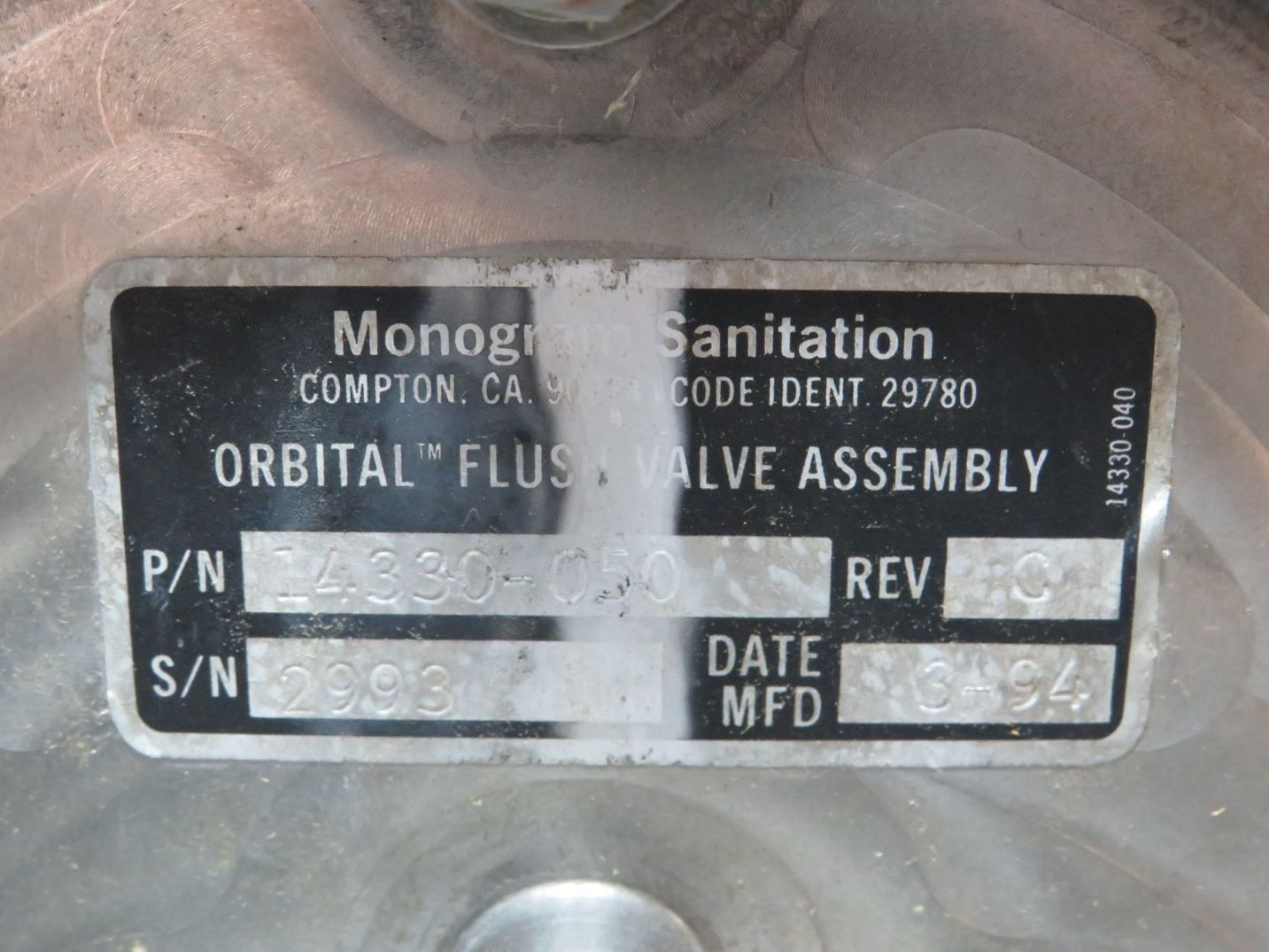 14400-230A2 Monogram Systems Vacuum Waste Management Toilet Assembly Unit