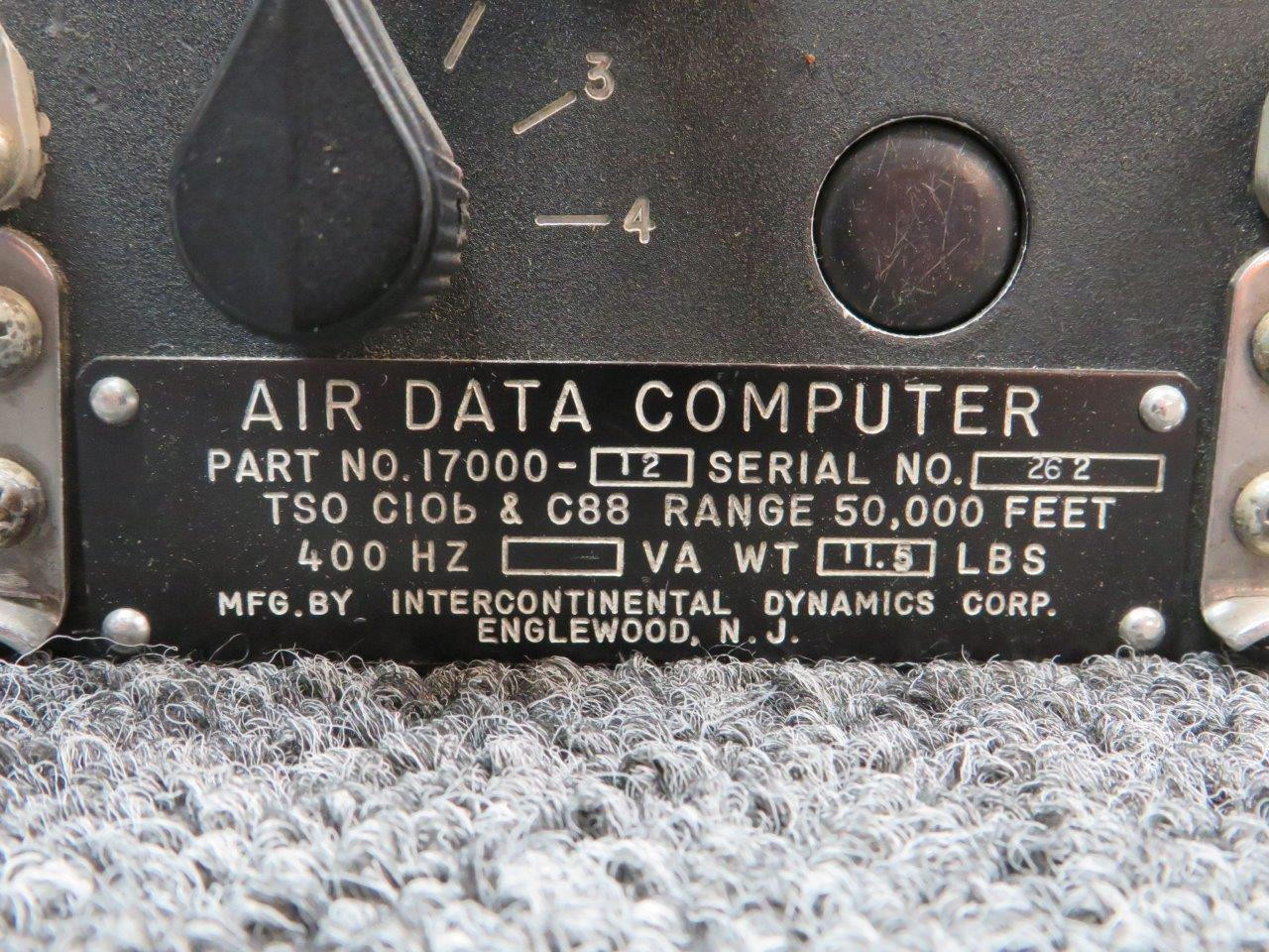 170000-12 Intercontinental Air Data Computer Unit Assembly