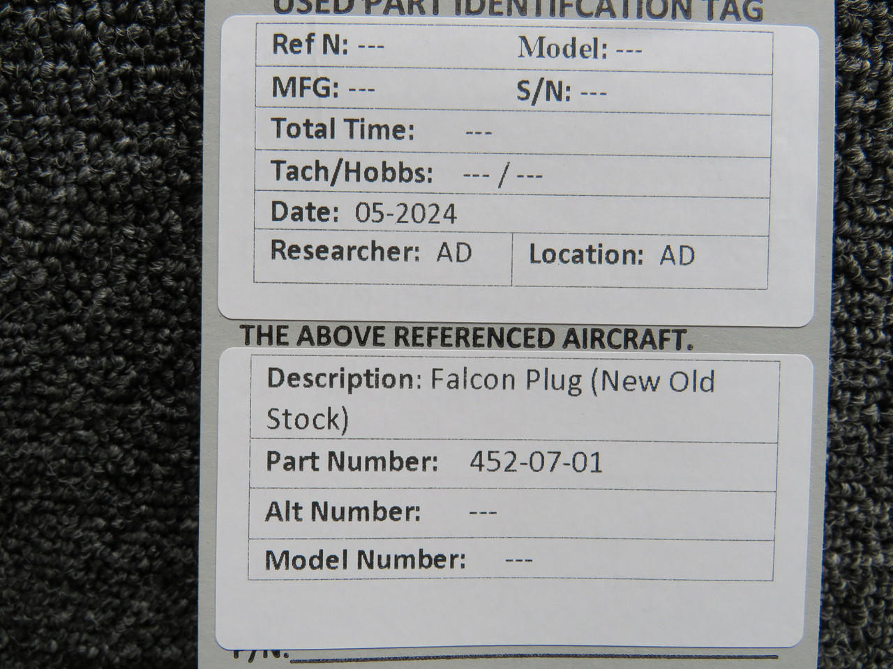 452-07-01 Falcon New Old Stock Plug