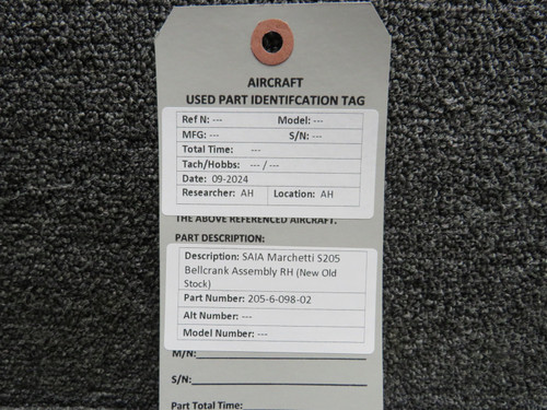 205-6-098-02 SAIA Marchetti S205 Bellcrank Assembly RH (New Old Stock ...