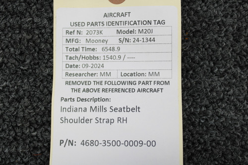 4680-3500-0009-00 Indiana Mills RH Seatbelt Shoulder Strap