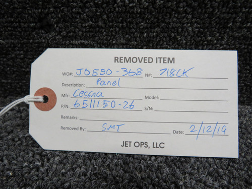 6511150-26 Cessna Citation 550 Bonded Panel Assembly RH (Worn Mount Holes)