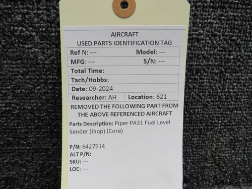 6427514 Piper PA31 Fuel Level Sender (Inoperable) (Core)