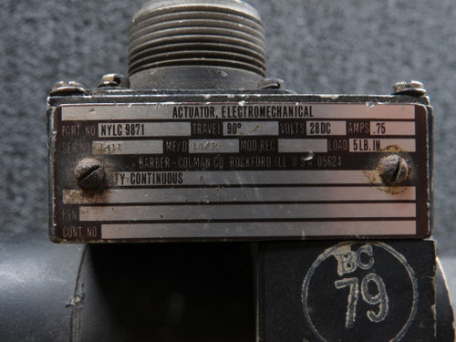 NYLC9871, 50-554341-1 Beech KA-100 Actuator Assembly w Bypass Valve ...