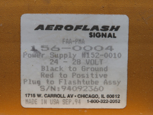 152-0010 (Alt: 156-0004) Aeroflash Signal Power Supply (28 Volts)