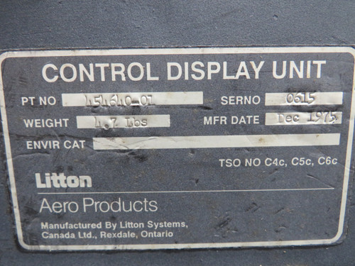 454640-01 Litton Control Display