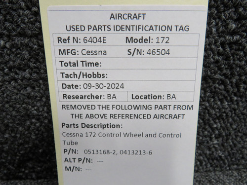 0513168-2 Alternative Part Number 0413213-6 Cessna 172 Control Wheel ...