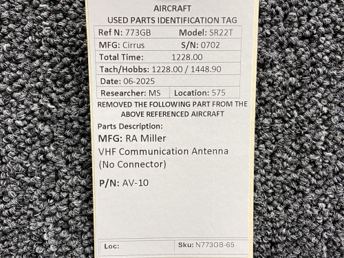 AV-10 RA Miller VHF Communication Antenna For Sale