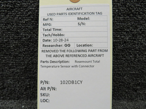 102DB1CY Rosemount Total Temperature Sensor with Connector For Sale
