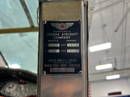 Cessna 195B Fuselage with Bill of Sale, Data Tag, Airworthiness, and ...