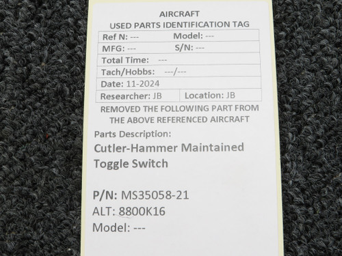 MS35058-21 (Alt: 8800K16) Cutler-Hammer Maintained Toggle Switch For Sale