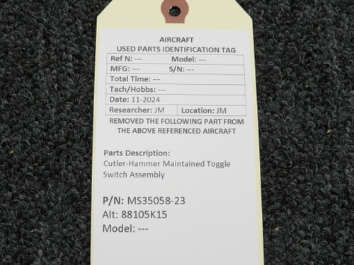 MS35058-23 (Alt: 88105K15) Cutler-Hammer Maintained Toggle Switch ...