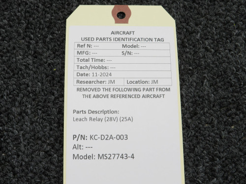 KC-D2A-003 Leach MS27743-4 Relay (28V) (25A) For Sale