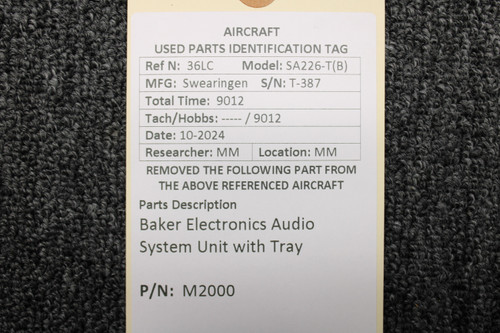 M2000 Baker Electronics Audio System Unit with Tray For Sale