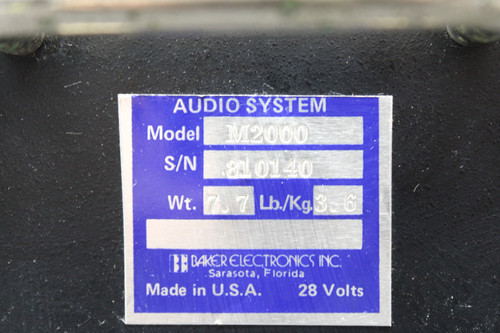 M2000 Baker Electronics Audio System Unit with Tray For Sale