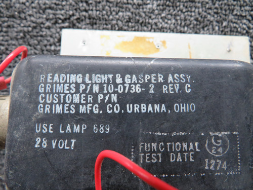 10-0736-2 Grimes Reading Light and Gasper Assembly and Vent (Stuck Vent)