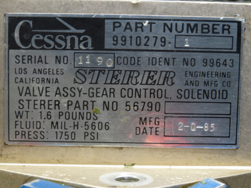 56790 (Alt: 9910279-1) Sterer Gear Control Solenoid Valve For Sale