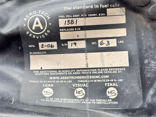 1381 Aero Tech Services Fuel Cell Bladder Assembly For Sale