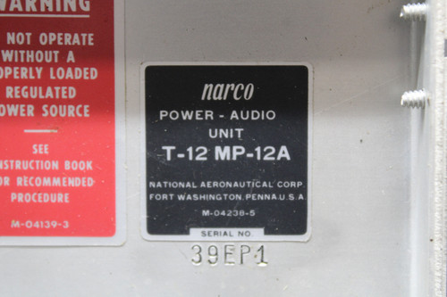 T-12-MP-12A Narco Power Audio Unit (14 Volts) (No Connector)
