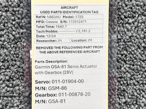 011-00878-20, 011-01904-00 Garmin GSA-81 Servo Actuator with Gearbox ...