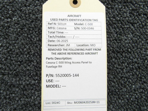 5520005-144 Cessna C-500 Wing Access Panel to Fuselage Right Hand