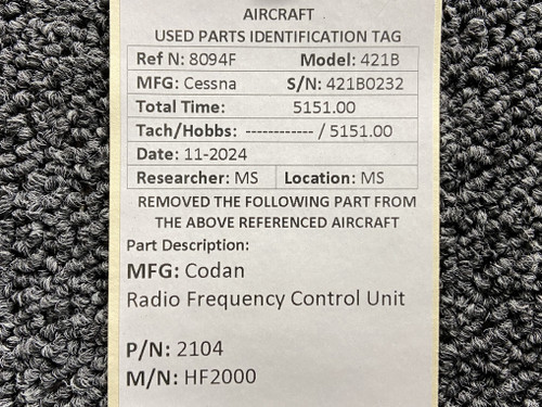 2104 Codan HF2000 Radio Frequency Control Unit For Sale
