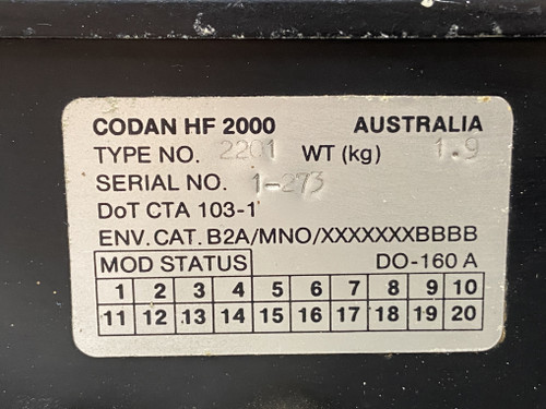 2001 Codan HF-2000 High Frequency Radio Processor Unit For Sale