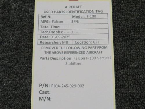 F10A-245-029-002 Dassault Falcon F-10 Vertical Stabilizer Panel For Sale