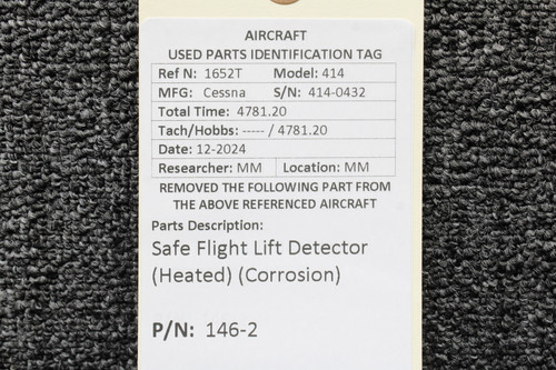 146-2 Safe Flight Lift Detector (Heated) (Corrosion) For Sale