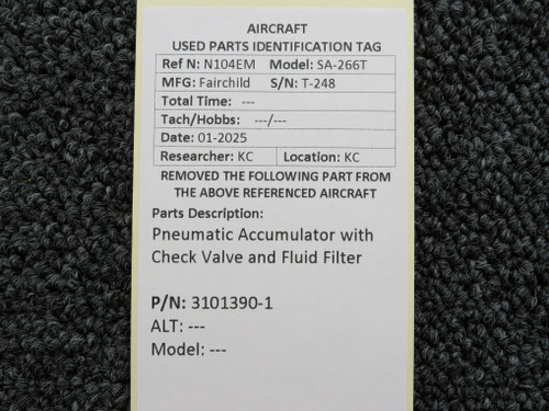 3101390-1 Pneumatic Accumulator with Check Valve and Fluid Filter For Sale