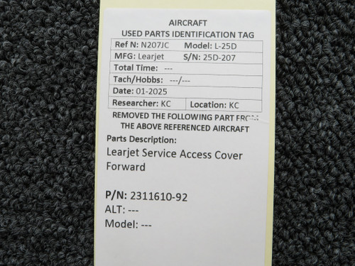 2311610-92 Learjet Service Access Cover Forward For Sale