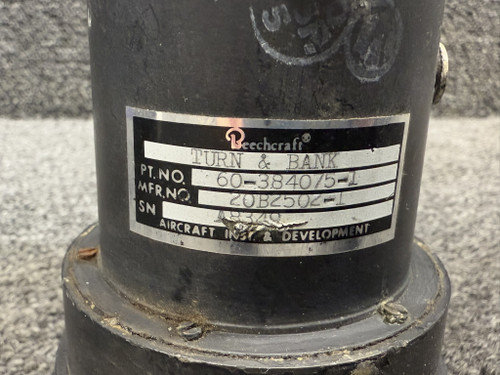 20B2502-1 Aircraft Instruments Lighted Turn and Bank Indicator (Core)