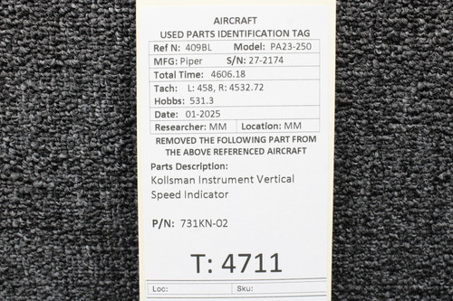 731KN-02 Kollsman Instrument Vertical Speed Gauge