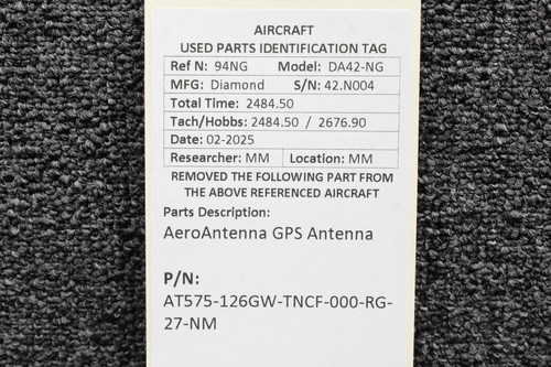 AT575-126GW-TNCF-000-RG-27-NM AeroAntenna GPS Antenna For Sale