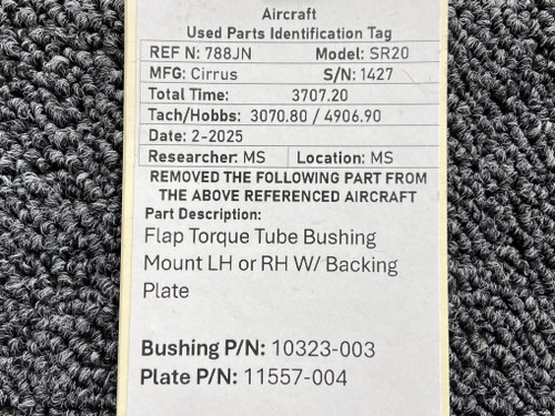10323-003, 11557-004 Cirrus SR20 Flap Torque Tube Bushing Mount LH,RH ...