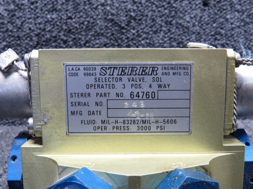 64760 Sterer Selector Valve 3 Position 4 Way For Sale
