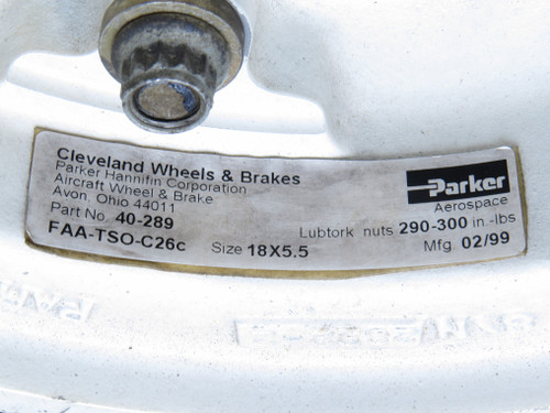 40-289 Cleveland Wheels & Brakes 18x 5.5 Main Wheel Assembly and ...