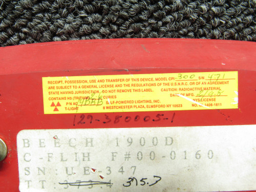 129-380005-1 Beech 1900D Exit Sign